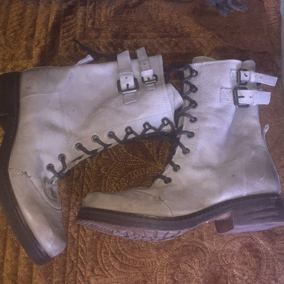 Manas | Shoes | Manas Gray Leather Boots Nwob | Poshmark